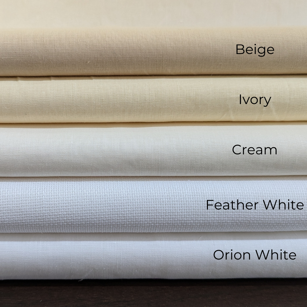 Pure Linen Fabrics in Natural, White Colors by the meter | OrganoLinen